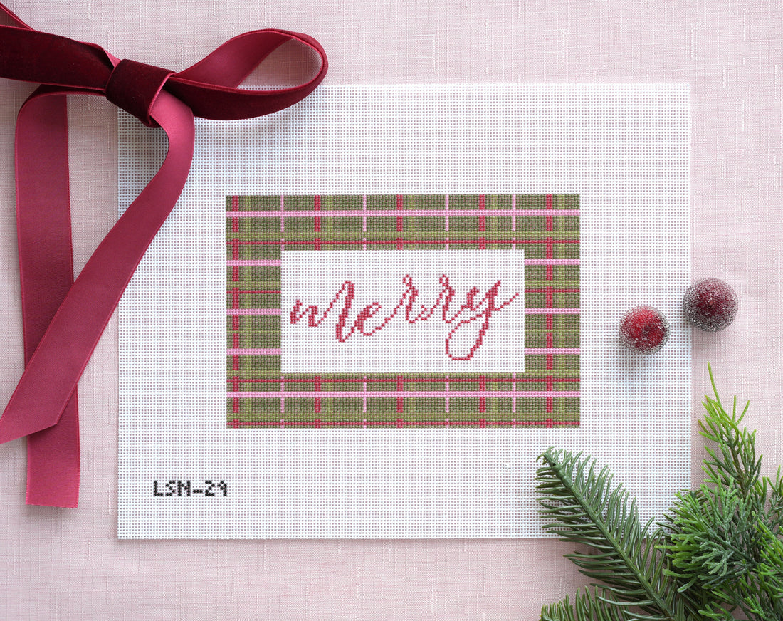 Merry Plaid Christmas Needlepoint Canvas – Lake Shore Needlepoint